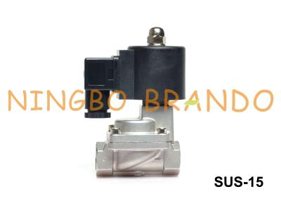 China 1/2'' 2 Way Normally Closed Stainless Steel Solenoid Valve PTFE Seal for sale
