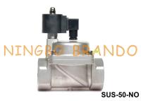 China 2'' Normally Open Stainless Steel Solenoid Valve PTFE Seal 24V 220V for sale