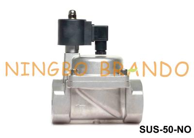 China 2'' Normally Open Stainless Steel Solenoid Valve PTFE Seal 24V 220V for sale
