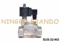 China 1-1/4'' 2 Way NO Stainless Steel 304 Solenoid Valve PTFE Seal 24V 220V for sale