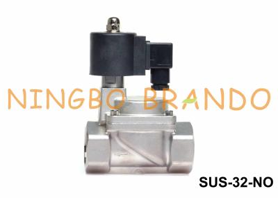 China 1-1/4'' 2 Way NO Stainless Steel 304 Solenoid Valve PTFE Seal 24V 220V for sale