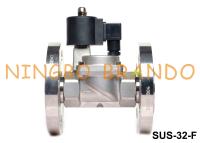 China 1 1/4'' Flanged Stainless Steel 304 Solenoid Valve PTFE Seal 24V 220V for sale