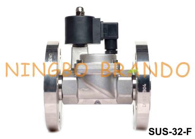China 1 1/4'' Flanged Stainless Steel 304 Solenoid Valve PTFE Seal 24V 220V for sale