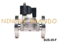 China 1'' Flange Piston Operated Solenoid Valve Stainless Steel 24VDC 220VAC for sale