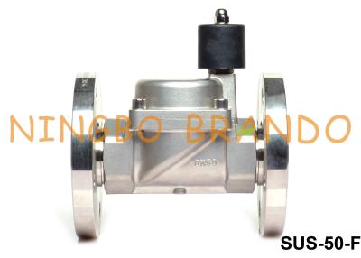 China 2'' Flange End Stainless Steel Solenoid Valve PTFE Seal 24VDC 220VAC for sale