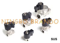 China 2 Way Piston Operated Stainless Steel Solenoid Valve PTFE Seal 24V 220V for sale
