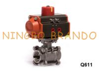 China 1 Inch Thread Pneumatic Driven Ball Valve Stainless Steel 304 for sale