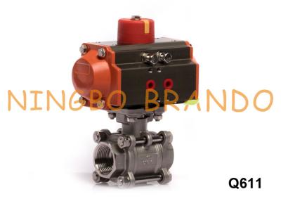 China 1 Inch Thread Pneumatic Driven Ball Valve Stainless Steel 304 for sale
