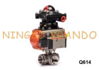 China 3 Way Pneumatic Ball Valve With Actuator Solenoid Valve Limit Switch for sale