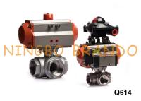 China 3 Way Pneumatic Actuated Ball Valve With Solenoid Valve Limit Switch for sale