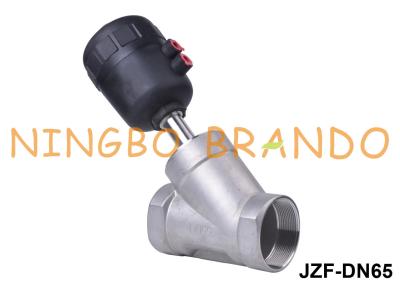 China 2 1/2'' Threaded SUS304 Pneumatic Angle Seat Valve With Plastic Head for sale