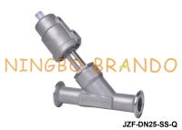 China 1'' DN25 Tri-Clamp Air Actuated Angle Seat Valve With Pneumatic Actuator for sale