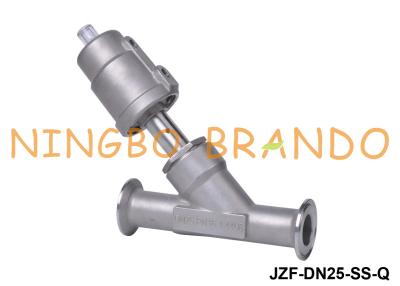 China 1'' DN25 Tri-Clamp Air Actuated Angle Seat Valve With Pneumatic Actuator for sale