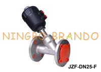 China DN25 1'' Flanged 2/2 Way Pneumatic Angle Seat Valve With Plastic Head for sale