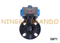 China UPVC CPVC PVC Pneumatic Actuated Butterfly Valve DN50 2'' for sale