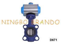 China Cast Iron Pneumatic Actuator Wafer Type Butterfly Valve 2'' DN50 for sale
