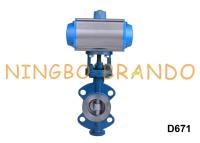 China Cast Steel Wafer Butterfly Valve With Pneumatic Actuator 2'' DN50 for sale