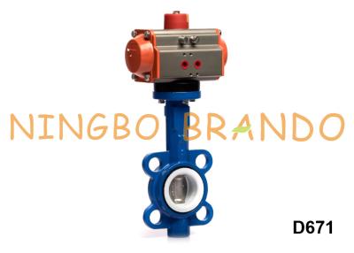 China 2 Inch Cast Iron Wafer Butterfly Valve With Pneumatic Actuator for sale