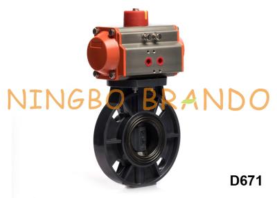 China UPVC CPVC PVC Air Operated Butterfly Valve With Pneumatic Actuator for sale