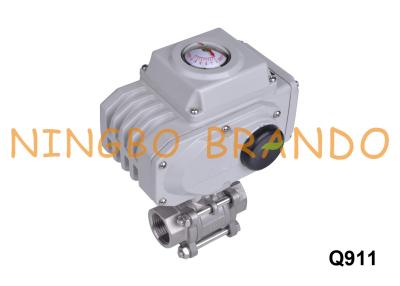 China 1'' DN25 3 Piece Electric Actuator Ball Valve Stainless Steel 304 for sale