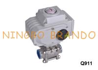 China Stainless Steel 304 Three Piece Electric Actuated Ball Valve 1 Inch for sale