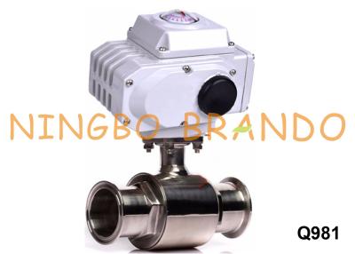 China Sanitary Electric Actuated Tri Clamp Ball Valve Stainless Steel 24V 220V for sale