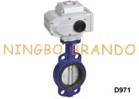 China Cast Steel Electric Actuator Wafer Butterfly Valve 4'' DN100 24V 220V for sale