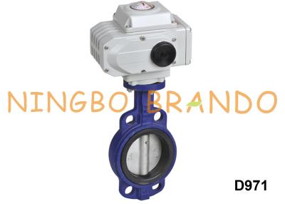 China Cast Steel Electric Actuator Wafer Butterfly Valve 4'' DN100 24V 220V for sale