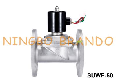 China SUWF-50 Stainless Steel Flanged Solenoid Valve 2'' DN50 24VDC 220VAC for sale