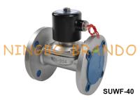 China 1.5'' Flange Connect Stainless Steel Solenoid Valve SUWF-40 24V 220V for sale