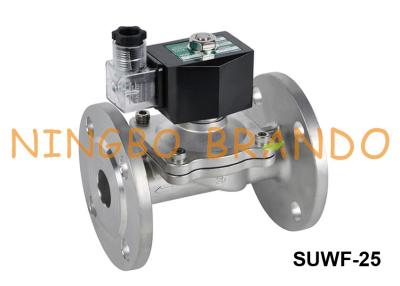 China 1'' Flanged Stainless Steel Water Solenoid Valve SUWF-25 DN25 220V 24V for sale