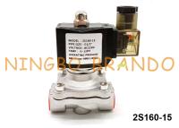 China 2S160-15 1/2 Inch Stainless Steel Electric Solenoid Valve 24V 220V for sale