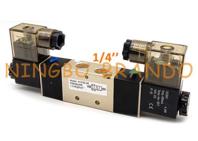 China 1/4 Inch 4V220-08 5/2 Way Double Coil Pneumatic Solenoid Valve for sale