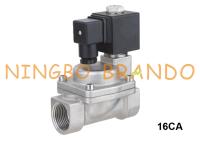 China Piston Operated Solenoid Valve Steam Stainless Steel 3/8'' 1/2'' 3/4'' 1'' for sale