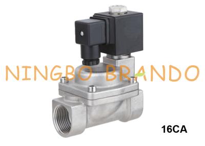 China Piston Operated Solenoid Valve Steam Stainless Steel 3/8'' 1/2'' 3/4'' 1'' for sale
