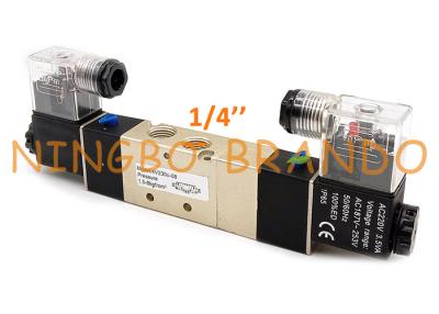 China 4V230C-08 1/4'' Double Solenoid 5/3 Way Closed Center Pneumatic Valve for sale
