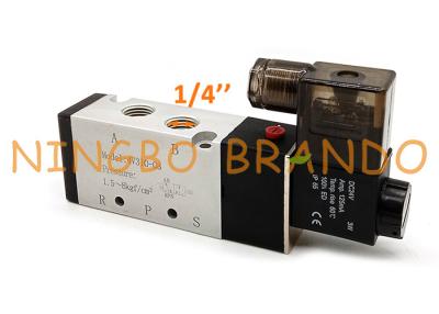 China 4V310-08 1/4 Inch 5/2 Way Single Coil Pilot Pneumatic Solenoid Valve for sale