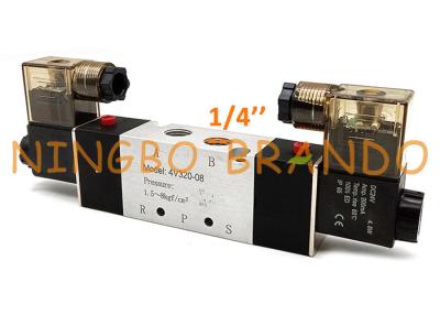 China 4V320-08 1/4 Inch 5/2 Way Double Coil Pneumatic Solenoid Valve for sale