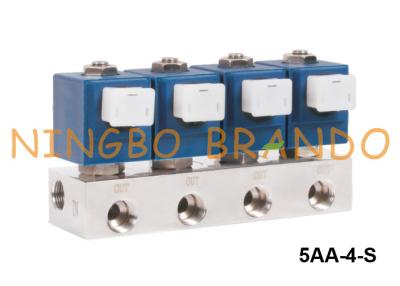 China Manifold Mounted Stainless Steel Solenoid Valve 1/4'' 3/8'' 1/2'' 24V 220V for sale