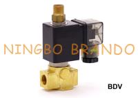 China 1/8'' 1/4'' 3 Way Water Air Brass Solenoid Valve Normally Closed 24V 220V for sale