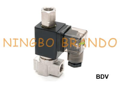 China 1/8'' 1/4'' 3 Way Stainless Steel Solenoid Valve Normally Closed 24VDC 220VAC for sale