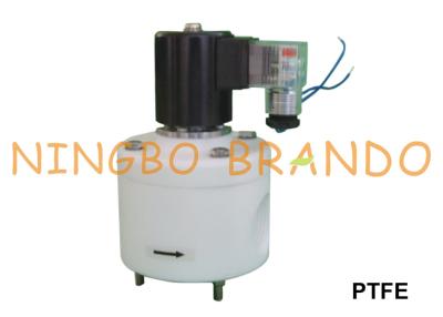 China 1'' Anti Corrosive Solenoid Valve PTFE Body 24V DC 220V AC for sale