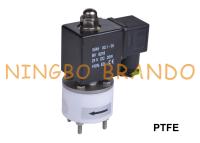 China Acid Alkali Anti Corrosive PTFE Solenoid Valve 1/4'' 3/8'' 24V 220V for sale