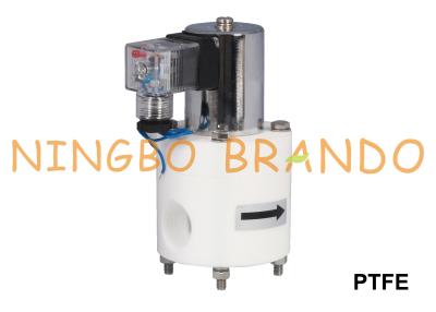 China 1/2'' 3/4'' 1'' PTFE Solenoid Valve Acid Alkali Resistant 24V 220V for sale