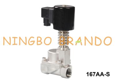 China 24VDC 220VAC Stainless Steel Hot Water Solenoid Valve 3/8 1/2 3/4 Inch for sale