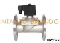 China 1'' Flanged Water Solenoid Valve Stainless Steel 24VDC 220VAC for sale