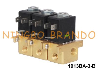 China Multi-Port 3 Group Water Air Brass Solenoid Valve Combinable 24V 220V for sale