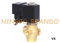 China 1/8'' 1/4'' 3 Way Brass Solenoid Valve Normally Open 12V 24V 110V 220V for sale