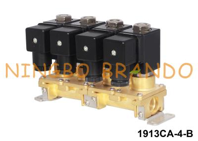China 1/8'' 1/4'' Multiple 4 Group Brass Solenoid Valve Combination 24V 220V for sale