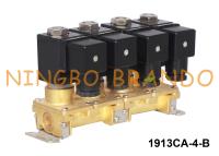 China Stacking 4 Group Brass Solenoid Valve Multi-Port 1/8'' 1/4'' 24V 220V for sale